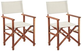 Sada 2 židlí z akátového tmavého dřeva špinavě bílá CINE Beliani