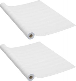 Samolepící tapety na nábytek 2 ks bílé dřevo 500 x 90 cm PVC 3059647