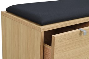 Rowico hnědá lavice s úložným prostorem CONFETTI a černým sedákem 70 cm 103753