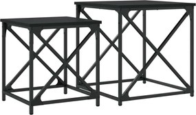 vidaXL Hnízdové konferenční stolky 2 ks kompozitní dřevo [838943] Barva: Černá