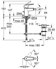 GROHE 325602432 - Bidetová baterie START velikost S černá
