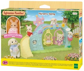 Set figurek a příslušenství sylvanian families duhové houpačky se skluzavkou