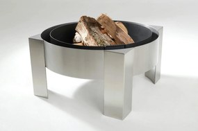 Designové ohniště FUEGO, průměr 58 cm, nerez, stříbrná