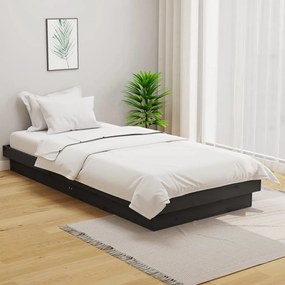 Rám postele šedý masivní dřevo 100 x 200 cm,  819899
