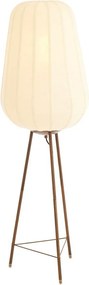 Bílá stojací lampa s textilním stínidlem (výška 133 cm) Bibury – Light &amp; Living