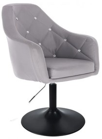 LuxuryForm DESIGN Otočné křeslo ROMA na černém talíři - šedé