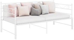 Rám vysouvací postele/pohovky bílý kovový 90 x 200 cm 324771