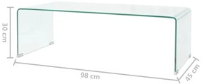 vidaXL Marketos Konferenční stolek tvrzené sklo 98x45x30 cm čiré