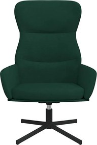 Relaxační křeslo tmavě zelené samet 341110