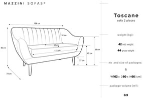 MAZZINI SOFAS Dvoumístná pohovka Toscane