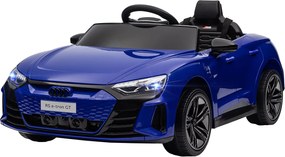 HOMCOM 12V elektrické dětské auto - Dálkové ovládání pro rodiče - Max. rychlost 5 km/h - Zvukové a světelné efekty - Tmavě modré Audi RS E-tron GT | A