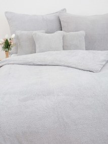 MK Lůžkoviny Beránkové prodloužené mikroplyšové povlečení Exclusive - Teddy světle šedé 140 × 220 cm, 70 x 90 cm