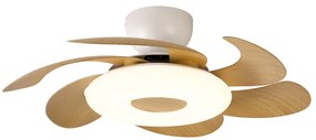 Matra 8704 Flower, rozvinovací ventilátor se svítidlem a dálk. ovladačem, LED 24W 2700-5000K, dřevěná, průměr 50/79cm
