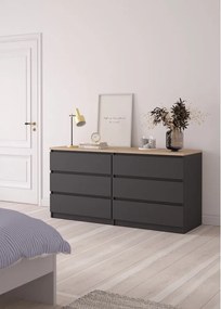 Tmavě šedá komoda 154x76x50 cm Naia – Tvilum