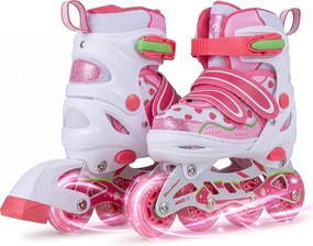 Costway Inline brusle Dětské 4 Nastavitelné velikosti Inline brusle se – l