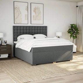 Box spring postel s matrací tmavě šedá 180x200 cm textil 3292882
