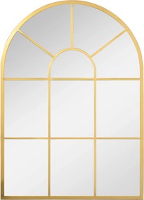HOMCOM Nástěnné zrcadlo 70x50cm Zrcadlo do okna s kovovým rámem Závěsné zrcadlo do předsíně a dekorace Celoplošné zrcadlo ve zlaté barvě | Aosom.de