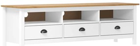 TV stolek Hill bílý 158 x 40 x 47 cm masivní borové dřevo 288930