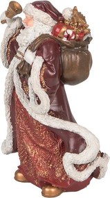 Červená vánoční dekorace Santa Claus s dárky - 15*11*20 cm
