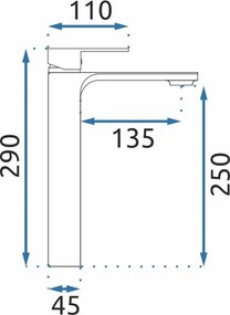 Rea Urban - Vysoká umyvadlová baterie, zlatá, REA-B9912