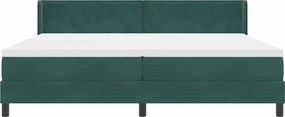 Postel s boxspringem s čelo Tmavě zelená 200 x 200 cm samet 3341543