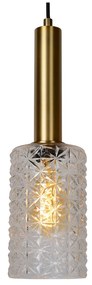 Lucide 45498/07/60 závěsné svítidlo Coralie matně zlatá/transparentní, 7xE27, 132cm