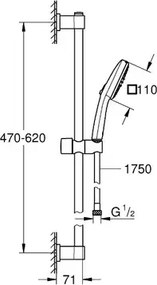 Grohe Vitalio Comfort - Set sprchové hlavice tyče a hadice | 2 proudy