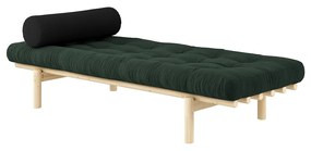 Lenoška Next Daybed – Clear lacquered/Seaweed 200 × 75 × 12 cm