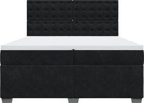 Box spring postel s matrací černá 200x200 cm samet 3293316