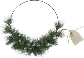 Věnec Fleur s umělými jedlovými větvemi a LED světýlky – Ø 50 cm