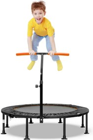 Costway Φ117 cm Skládací mini trampolína s výškově nastavitelným madlem dětská