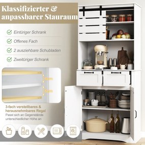 Costway Kuchyňská skříňka se zásuvkou, vysoká víceúčelová s dvířky, zásuvkami