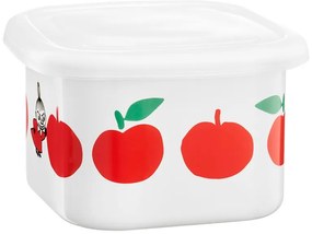 Dóza s víkem Moomin Joyful Apples 0,67l, smalt / bílo-červená