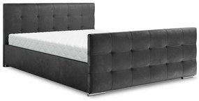 Manželská postel 140 cm Billie (tmavě šedá) (s roštem a úložným prostorem). 1046816