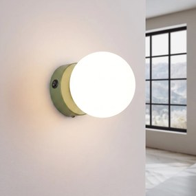 Sollux Lighting Nástěnné svítidlo YOLI 1 olivově zelené s vypínačem