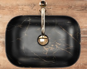 Rea Belinda Marble umyvadlo, 47 x 34 cm, černá matná, REA-U8908