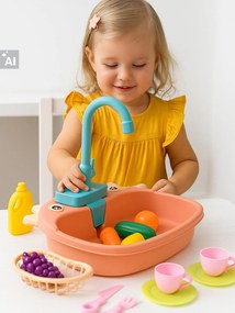 Sinsay - Elektrický dětský dřez s příslušenstvím - růžová