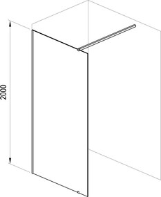 Ravak - Walk-In Wall 110 cm - černá, transparentní sklo