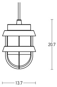 Zambelis E172 venkovní závěsné svítidlo hnědé, 1xE27, 20,7cm