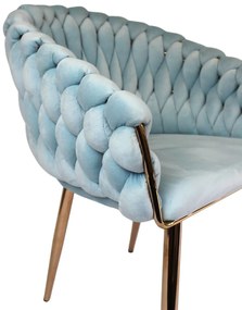 Modré sametové jídelní židle LUX 4ks 83cm