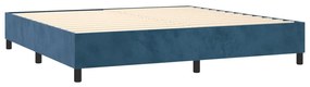 Box spring postel s matrací a LED tmavě modrá 200x200 cm samet,  3139527