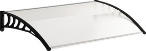 Outsunny Přední Dveřní Kryt 89 x 122 cm z Polykarbonátu, Zakřivený Kryt s UV Ochrannou, Sluneční Clona proti Dešti pro Venku, Bílý