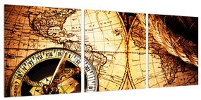 Historický obraz mapy světa (90x30 cm)