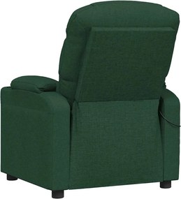 Elektrické masážní křeslo tmavě zelené textil 3143509