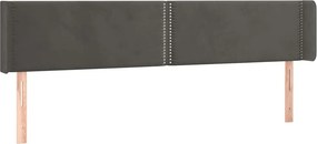 Čelo postele typu ušák tmavě šedé 163x16x78/88 cm samet 3118683