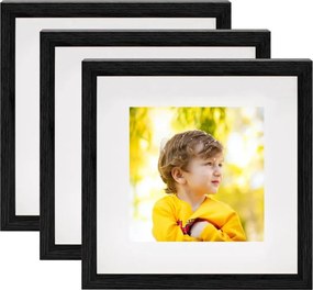 vidaXL 3D fotorámečky 3 ks 23 x 23 cm pro obraz 13 x 13 cm [332738] Barva: Černá