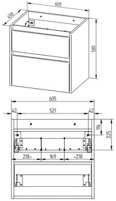 Mereo Mereo, Opto, koupelnová skříňka 61 cm, Multidecor, CN990SBIAA