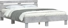 Rám postele s čelem a LED osvětlením betonově šedý 140 x 190 cm 3207563