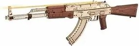 RoboTime 3D dřevěné mechanické puzzle Útočná puška AK-47 / od 14 let /