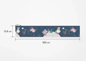 Dětská samolepící bordura na zeď Prasátko Peppa Výlet na Měsíc | 5 m x 13.8 cm | DWBD8195